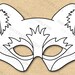 Fox Masks Printable Color Coloring, Paper DIY for Kids and Adults. PDF ...