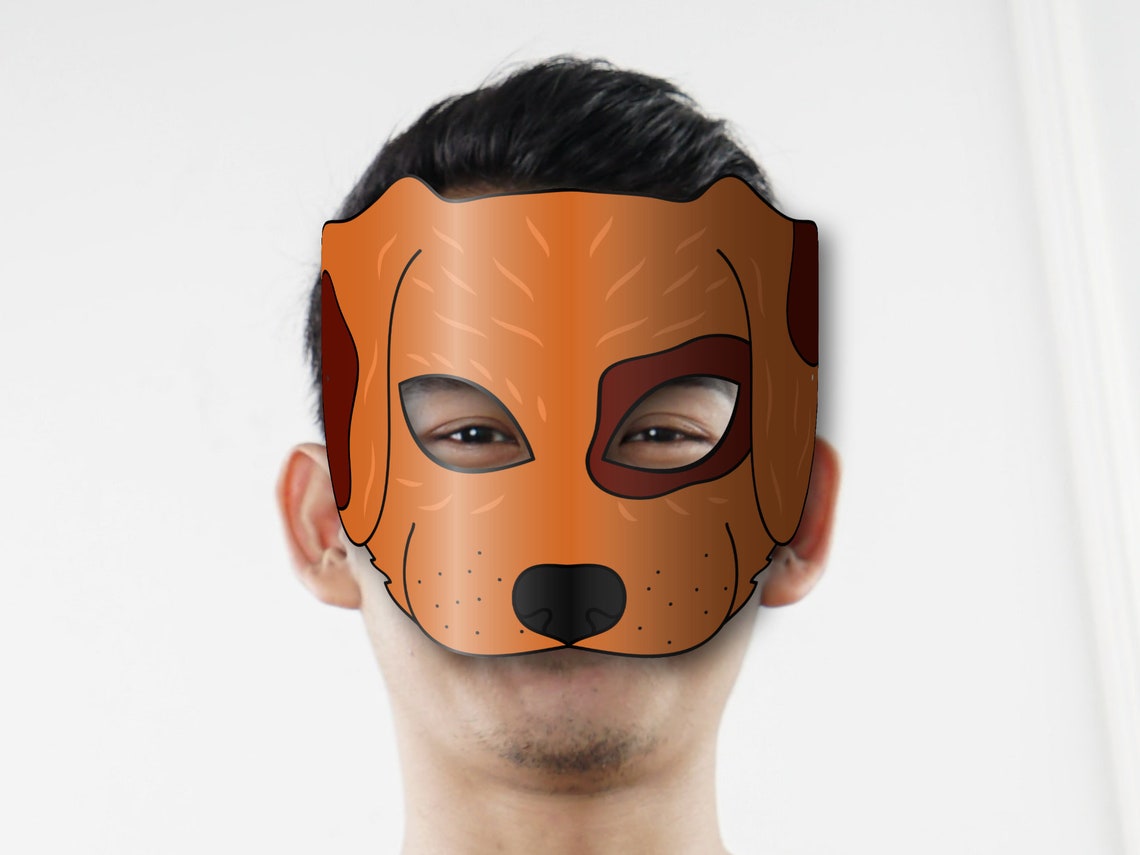 Dog Mask Printable, Paper DIY for Kids and Adults. PDF Template ...
