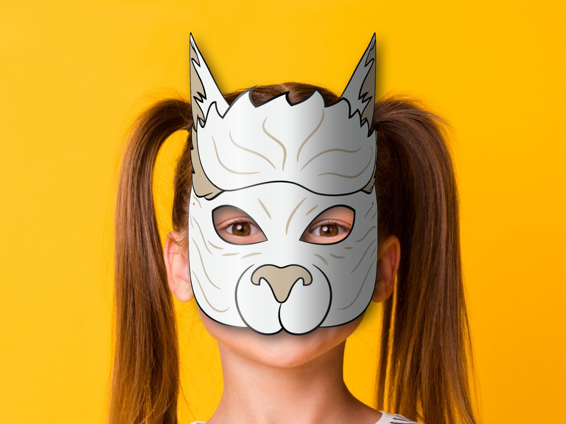 Alpaca Mask Printable, Paper DIY for Kids and Adults. PDF Template ...