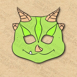 Baby Dragon Mask Printable Paper DIY for Kids and Adults. PDF - Etsy