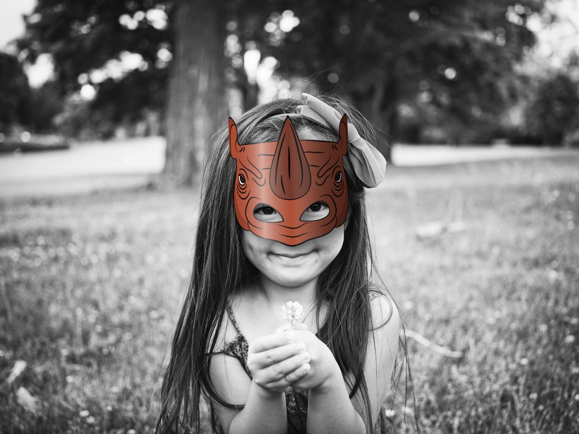 Rhino Mask Printable Paper DIY for Kids and Adults. PDF - Etsy
