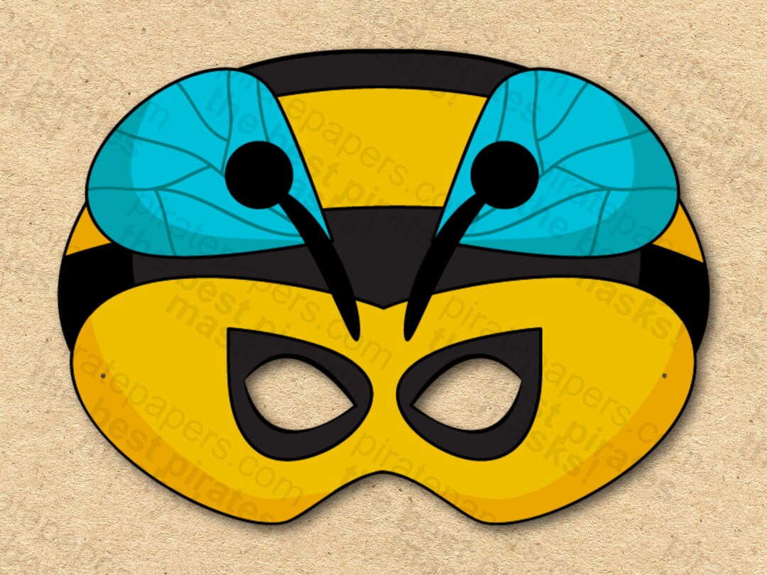 Bee Mask Printable Paper DIY for Kids and Adults. PDF - Etsy