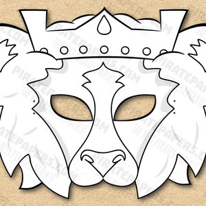 Lion King Masks Printable Color + Coloring, Paper DIY for Kids and ...
