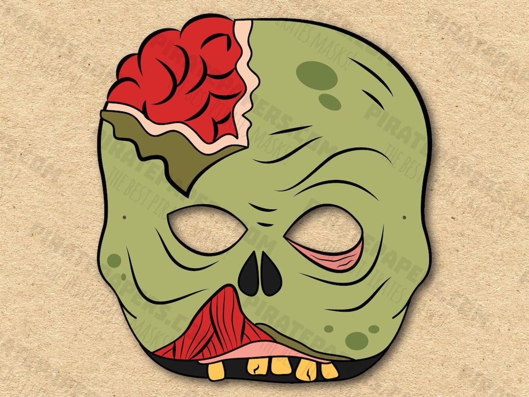 Zombie Mask Printable, Paper DIY for Kids and Adults. PDF Template ...