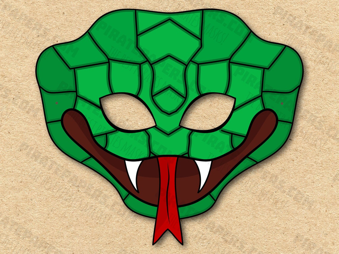 Snake Mask Printable, Paper DIY for Kids and Adults. PDF Template ...