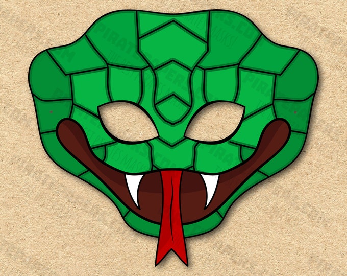 Green Snake Printable Mask - 2 Sizes Included! Lunar New Year Zodiac ...