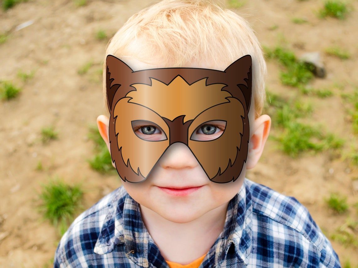 Bear Mask Printable, Paper DIY for Kids and Adults. PDF Template ...