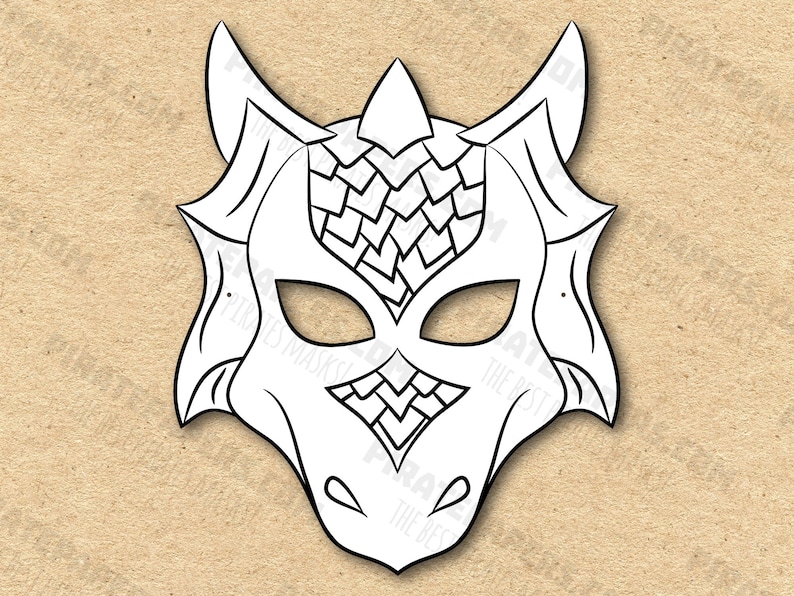 Mythical Creatures Masks Printable Coloring Grim Reaper - Etsy