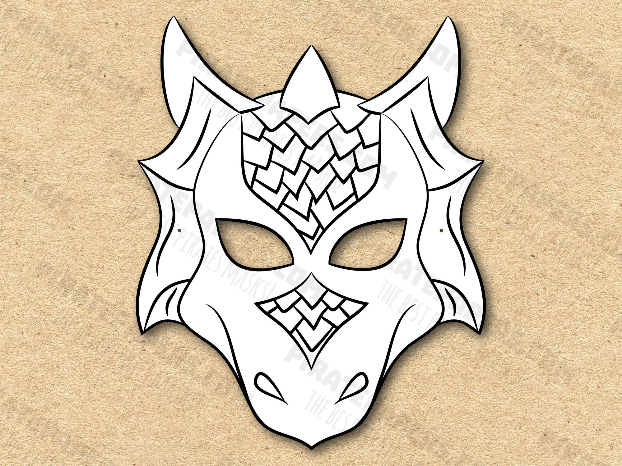 Mythical Creatures Masks Printable Coloring, Grim Reaper, Demon ...
