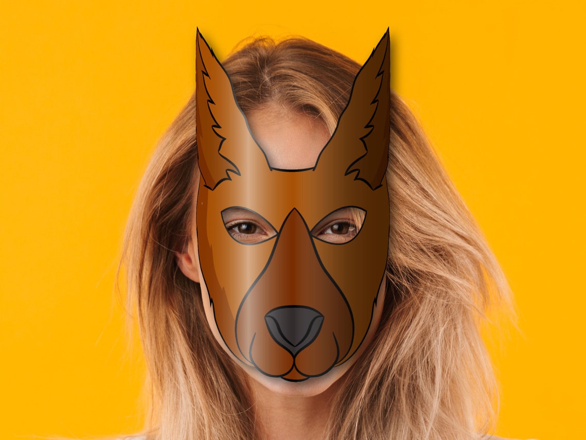 Kangaroo Mask Printable, Paper DIY for Kids and Adults. PDF Template ...