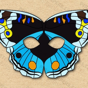 Butterfly Mask Printable Blue Pansy, Paper DIY for Kids and Adults. PDF ...