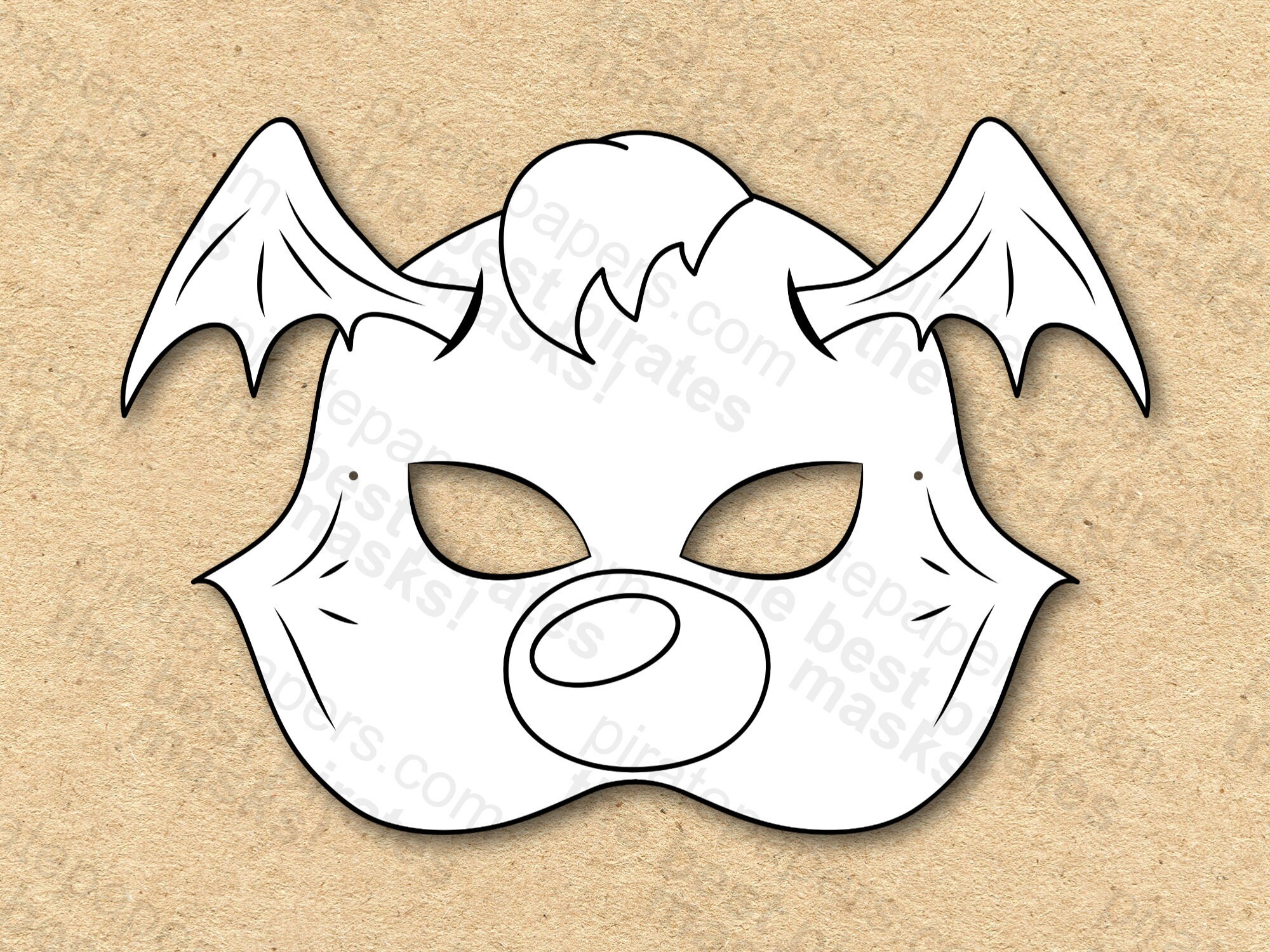 Monster 3 Mask Printable Coloring Paper DIY for Kids and - Etsy