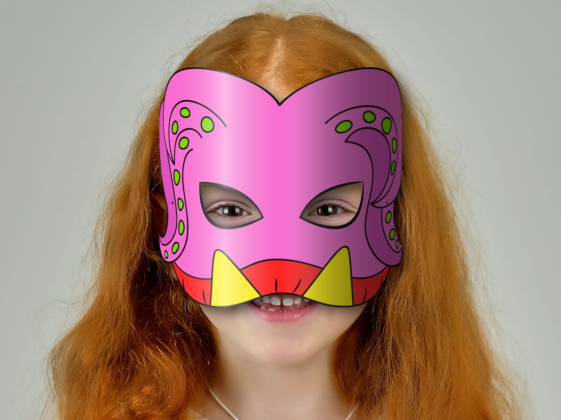 Monster 1 Mask Printable Paper DIY for Kids and Adults. PDF - Etsy