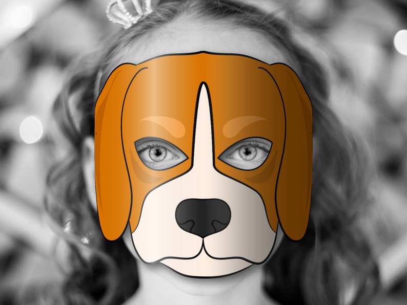 Dog Beagle Mask Printable Breed Paper DIY for Kids and - Etsy