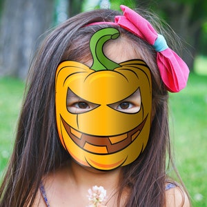 Pumpkin Masks Printable Color + Coloring, Paper DIY for Kids and Adults ...