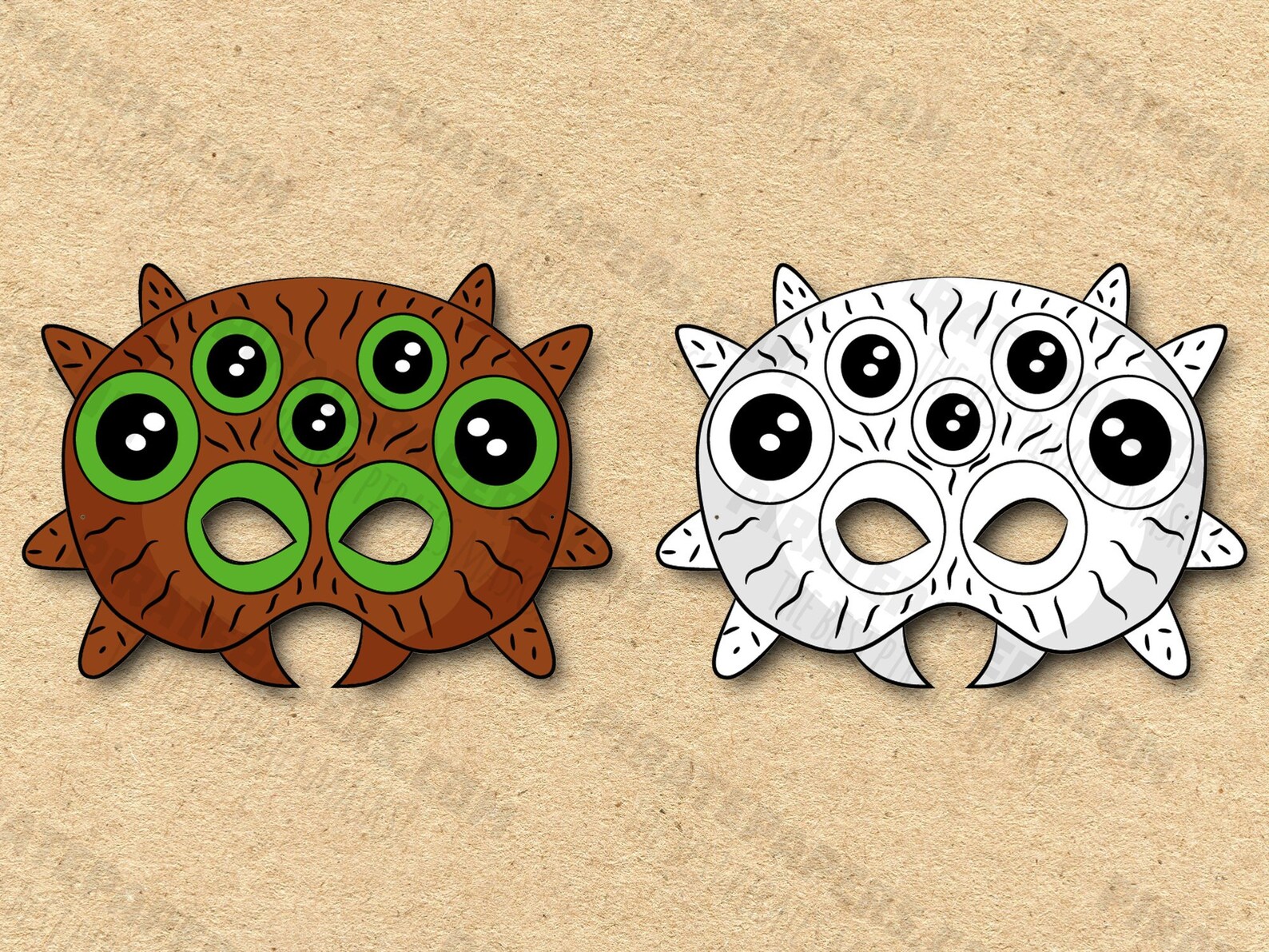 Spider Masks Printable Color Coloring, Paper DIY for Kids and Adults ...