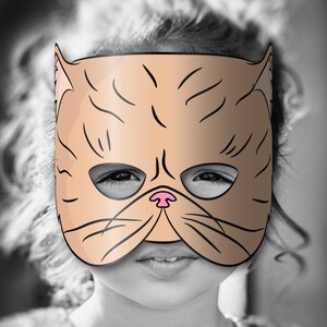 Cat Persian Mask Printable Breed Paper DIY for Kids and - Etsy