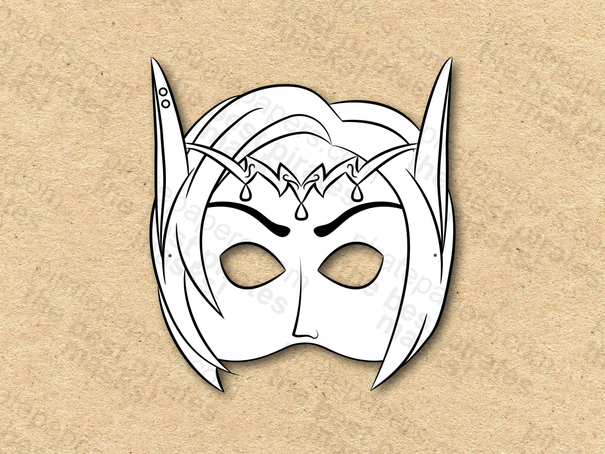 Elf Mask Printable Coloring Paper DIY for Kids and Adults. - Etsy