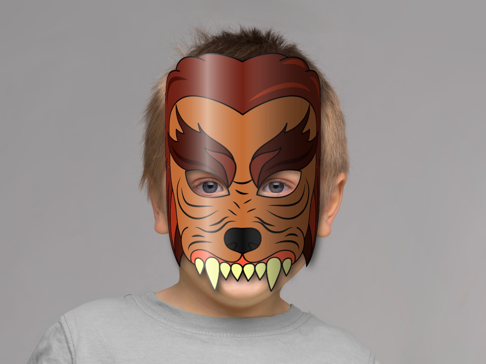 Werewolf Mask Printable, Paper DIY for Kids and Adults. PDF Template ...