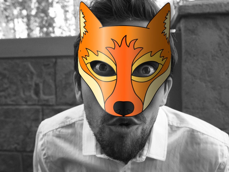Fox Mask Printable Paper DIY for Kids and Adults. PDF - Etsy Canada