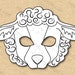 Sheep Masks Printable Color Coloring, Paper DIY for Kids and Adults ...