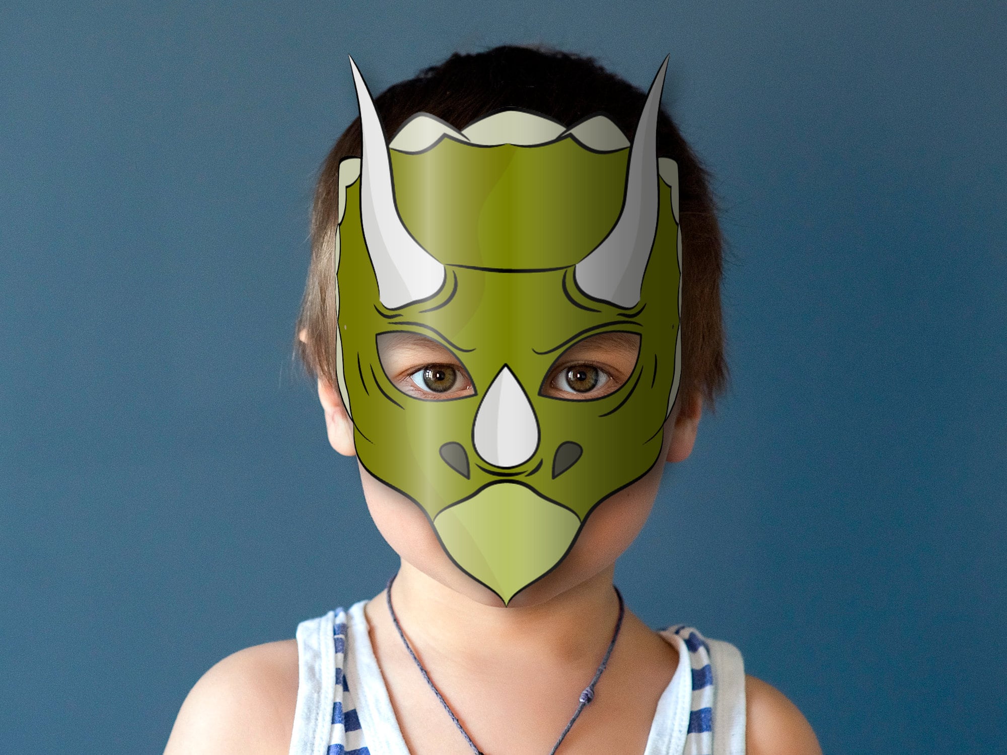 Dinosaur Triceratops Masks Printable Color Coloring, Paper DIY for Kids ...