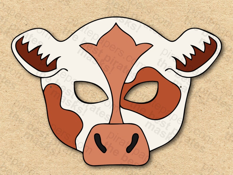 Cow Mask Printable Paper DIY for Kids and Adults. PDF - Etsy