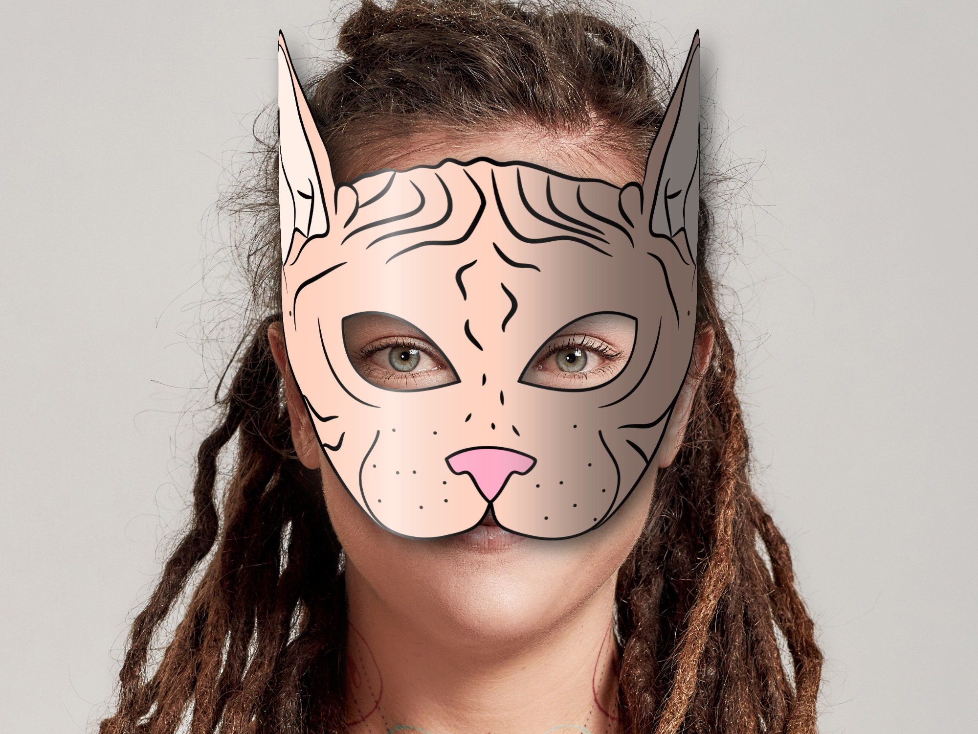Cat Sphynx Mask Printable Breed, Paper DIY for Kids and Adults. PDF ...