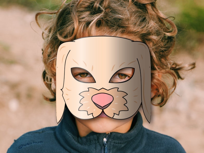 Rabbit Mask Printable, Paper DIY for Kids and Adults. PDF Template ...