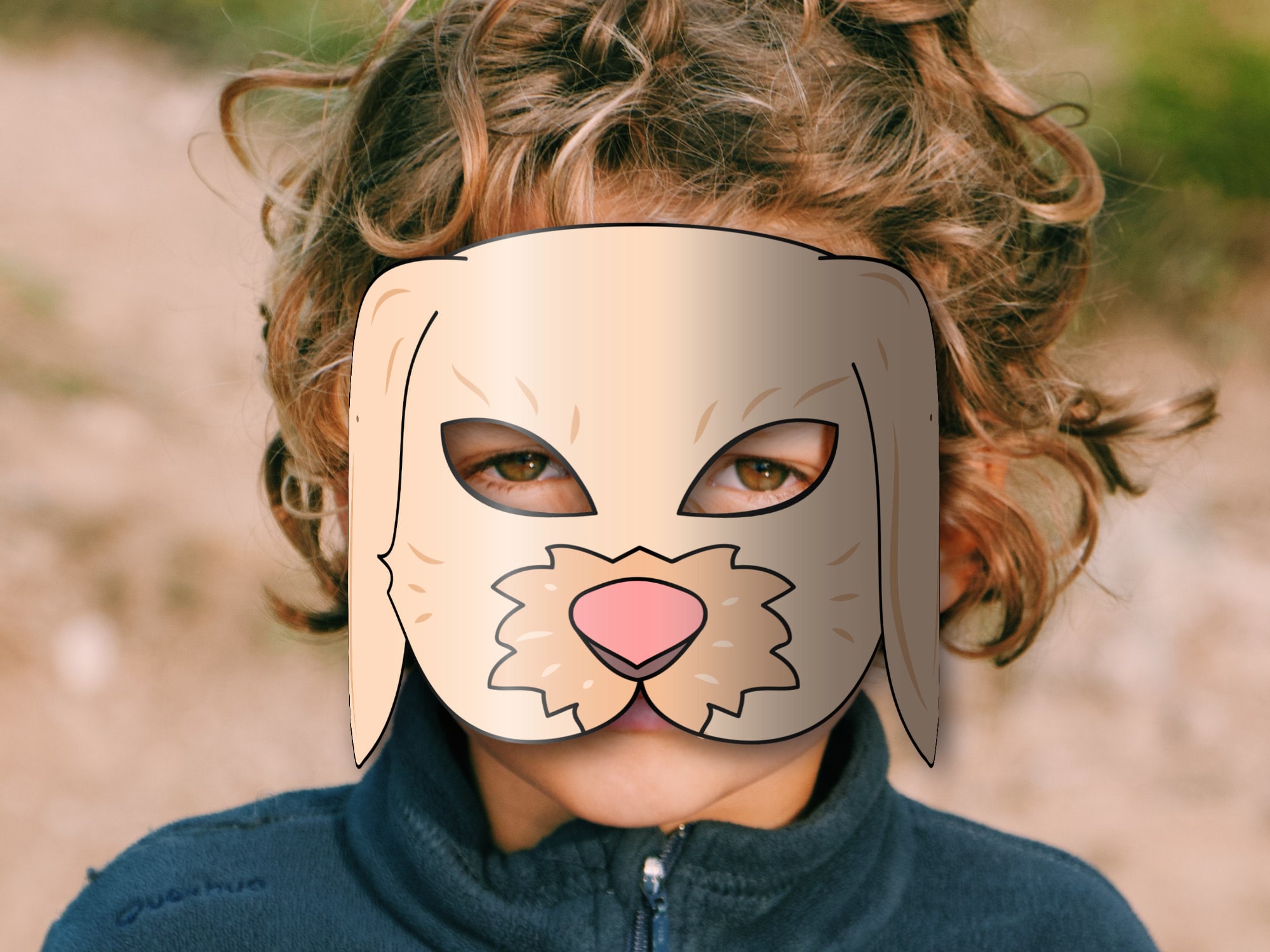 Rabbit Mask Printable, Paper DIY for Kids and Adults. PDF Template ...