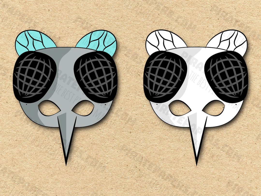 Mosquito Masks Printable Color + Coloring, Paper DIY for Kids and ...