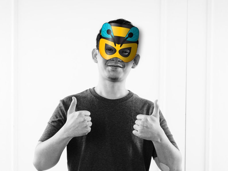 Bee Mask Printable Paper DIY for Kids and Adults. PDF - Etsy