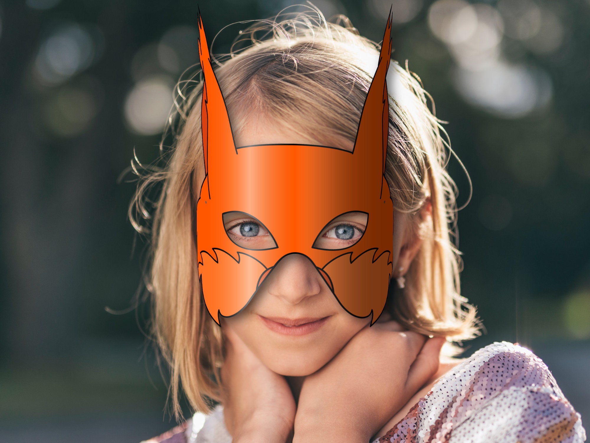Squirrel Mask Printable, Paper DIY for Kids and Adults. PDF Template ...