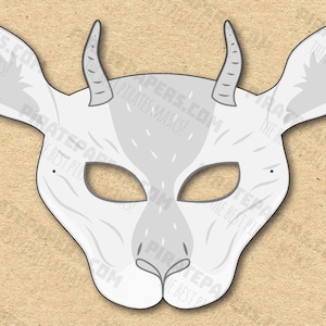 Antelope Masks Printable Color + Coloring, Paper DIY for Kids and ...