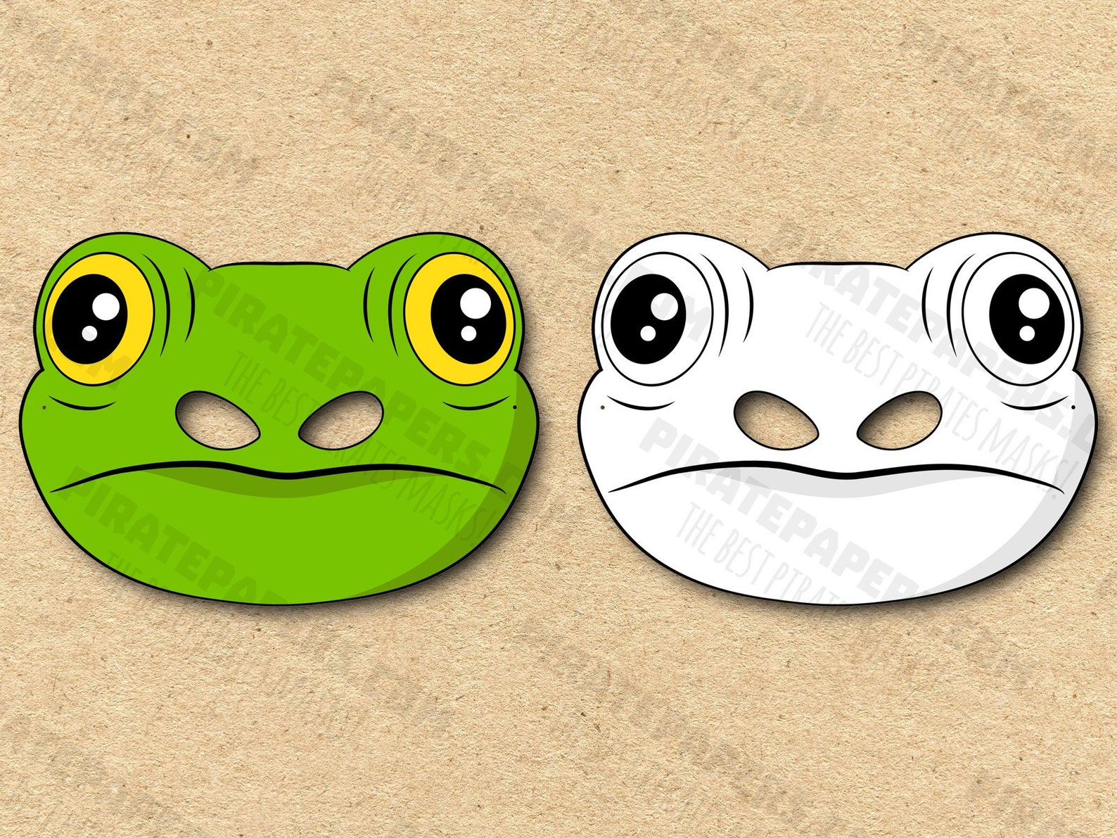 Frog Masks Printable Color + Coloring, Paper DIY for Kids and Adults ...