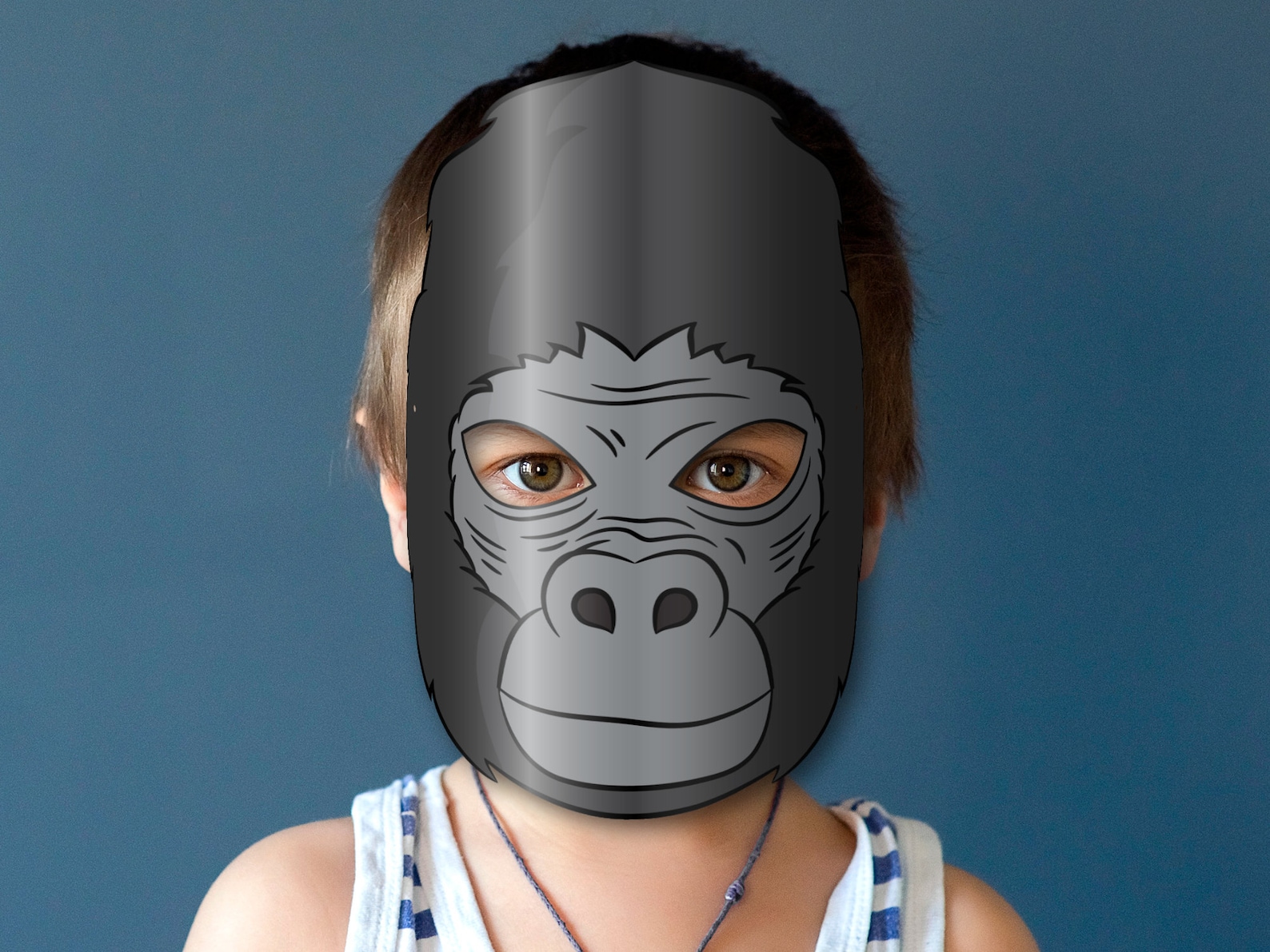 Gorilla Masks Printable Color Coloring, Paper DIY for Kids and Adults ...