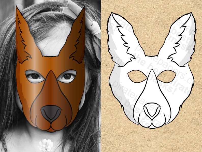 Kangaroo Masks Printable Color Coloring Paper DIY for Kids - Etsy