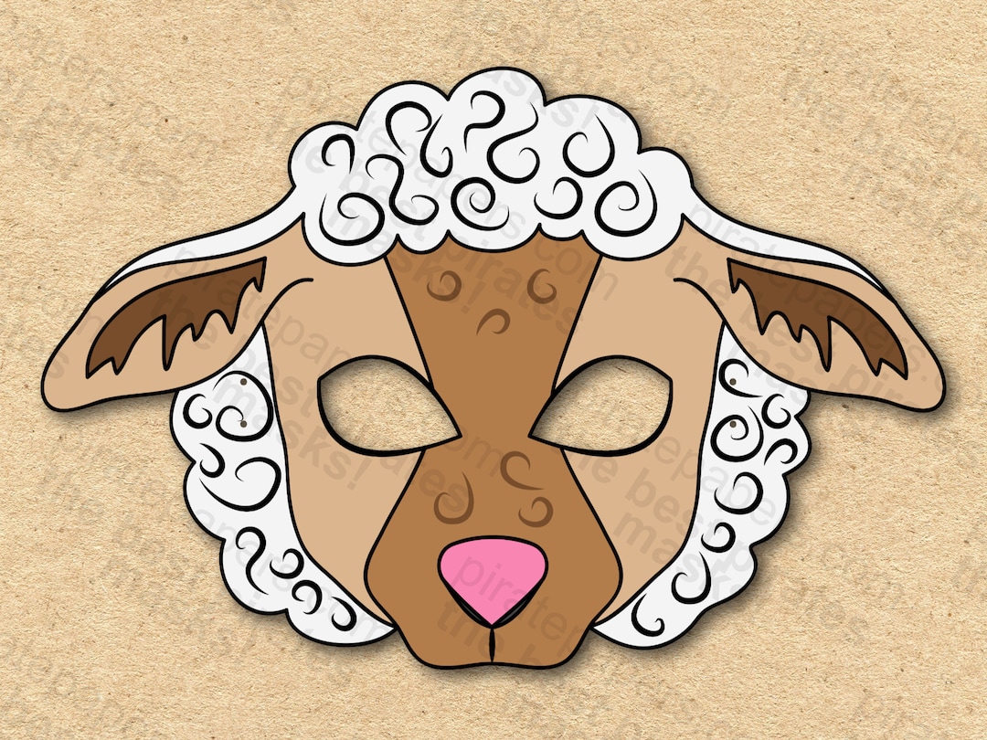 Sheep Mask Printable Paper DIY for Kids and Adults. PDF - Etsy