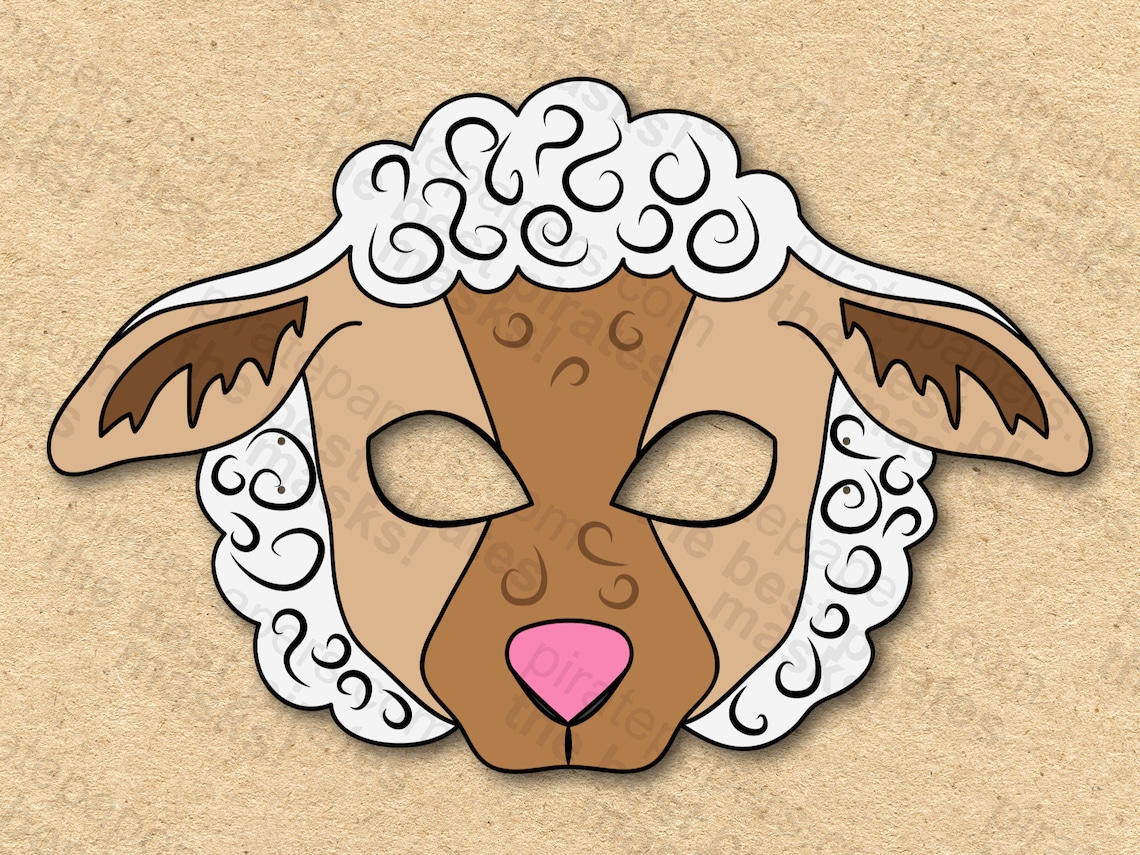 Sheep Mask Printable Paper DIY for Kids and Adults. PDF - Etsy