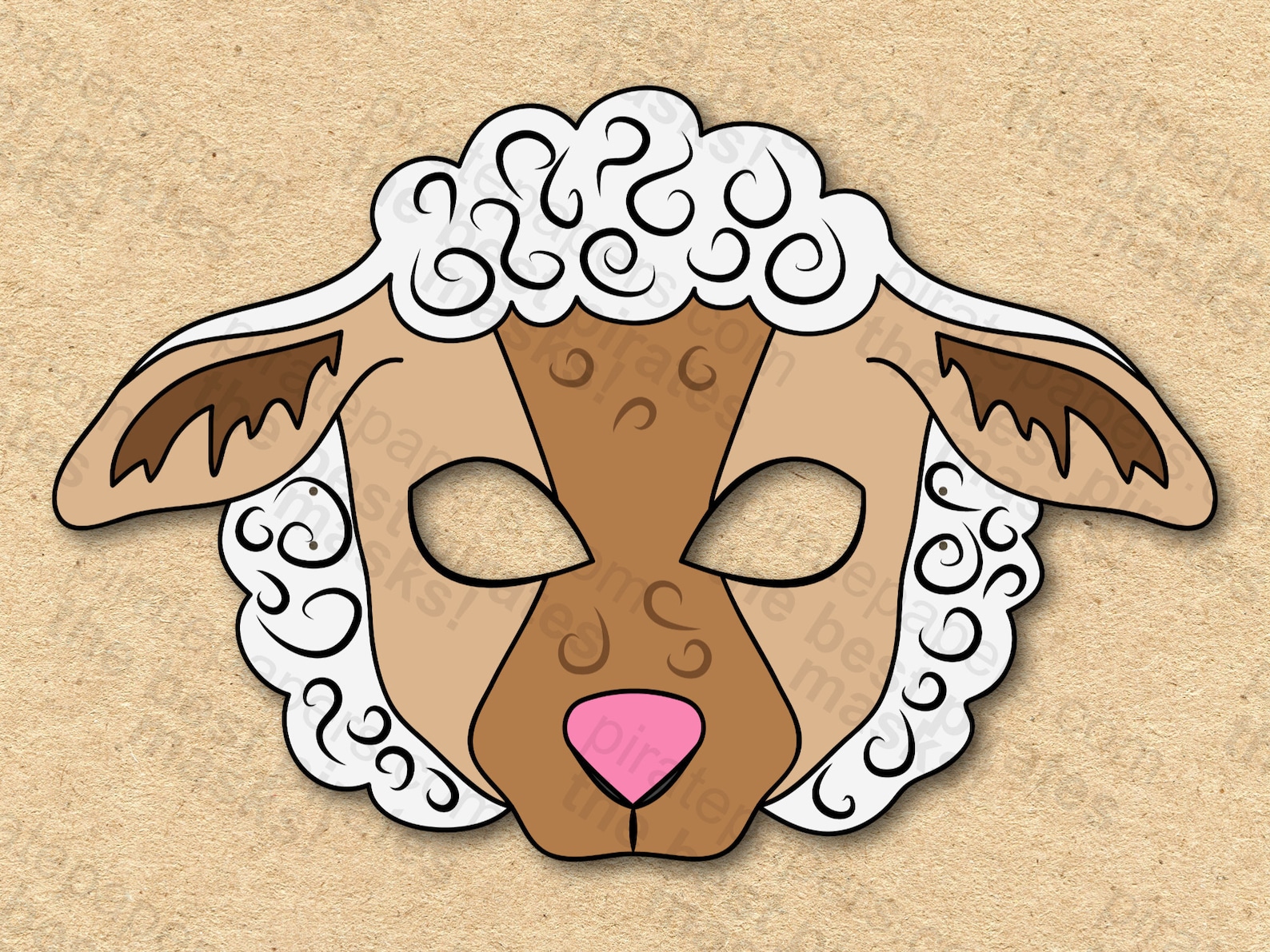 Sheep Mask Printable Paper DIY for Kids and Adults. PDF - Etsy