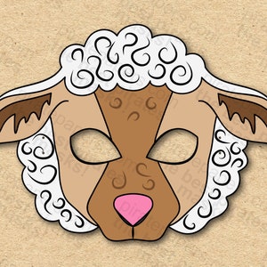 Sheep Mask Printable Paper DIY for Kids and Adults. PDF - Etsy
