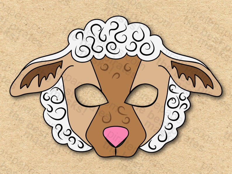 Sheep Mask Printable Paper DIY for Kids and Adults. PDF - Etsy
