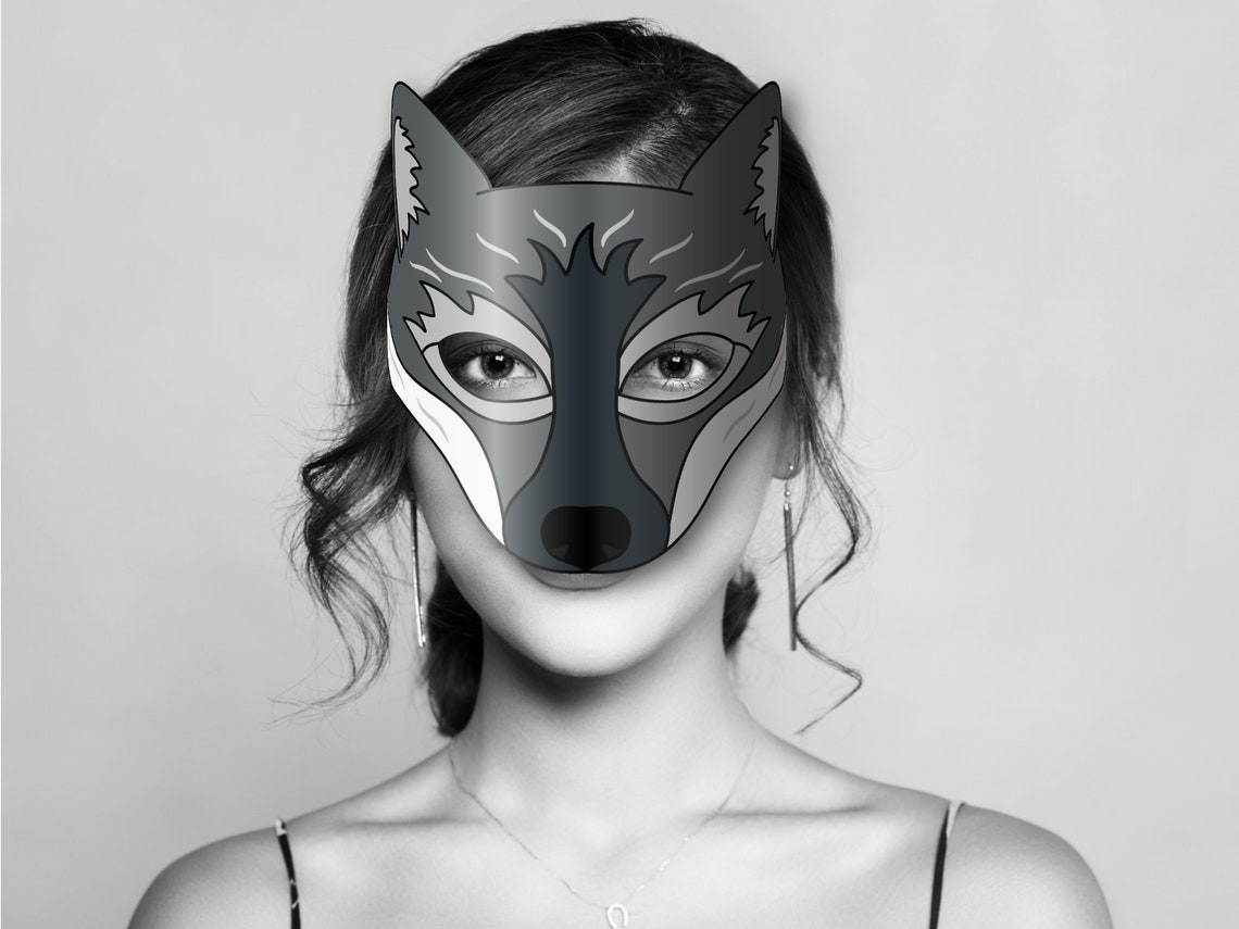 Gray Fox Mask Printable Paper DIY for Kids and Adults. PDF - Etsy