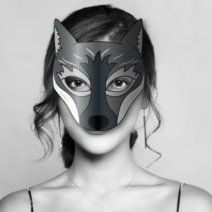 Gray Fox Mask Printable Paper DIY for Kids and Adults. PDF - Etsy
