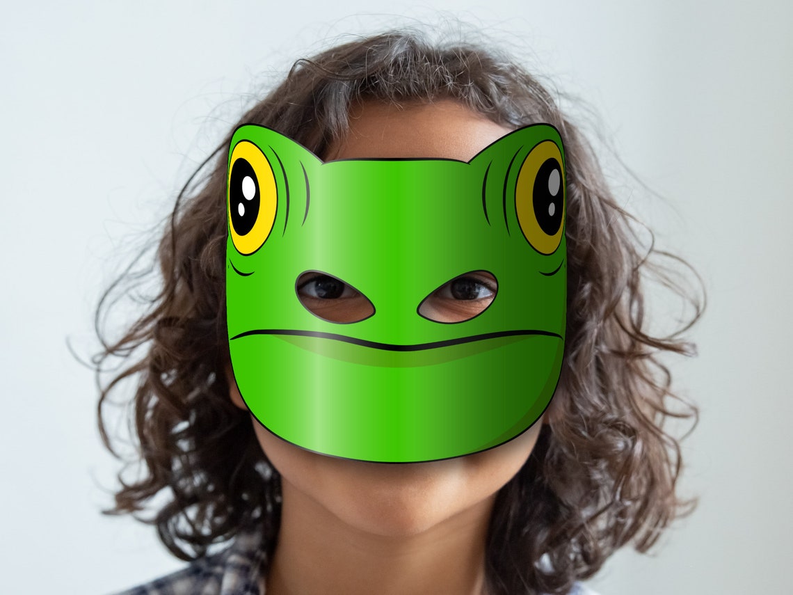 Frog Mask Printable, Paper DIY for Kids and Adults. PDF Template ...