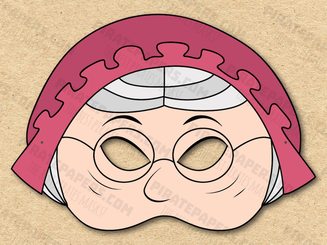 Grandma Mask Printable little Red Riding Hood, Paper DIY for Kids and ...
