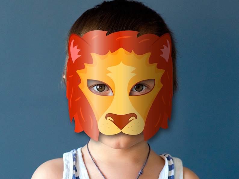 Lion Mask Printable, DIY Paper (PDF Template) - Etsy
