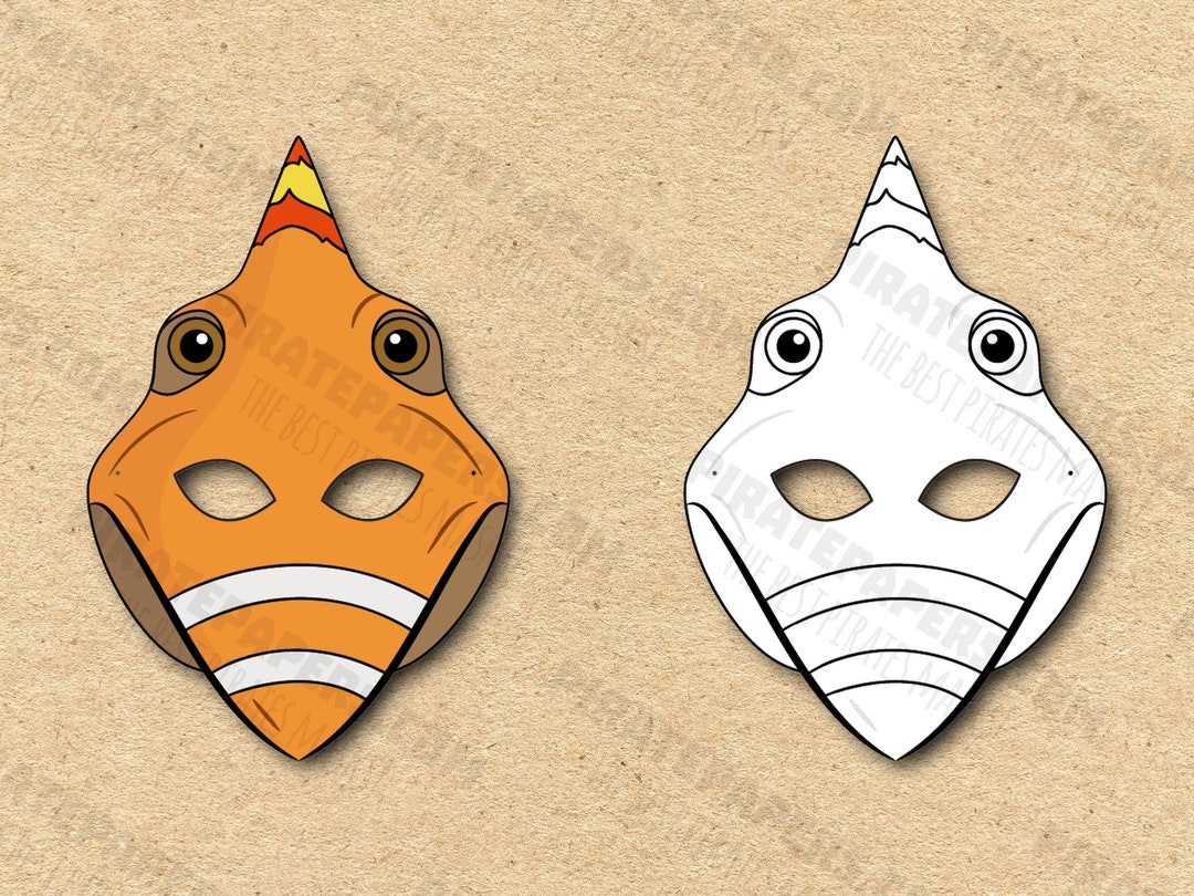 Dinosaur Pterodactyl Masks Printable Color + Coloring, Pteranodon ...