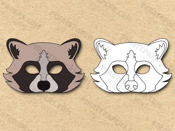 Raccoon Face Mask Template