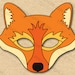 Fox Mask Printable, Paper DIY for Kids and Adults. PDF Template ...